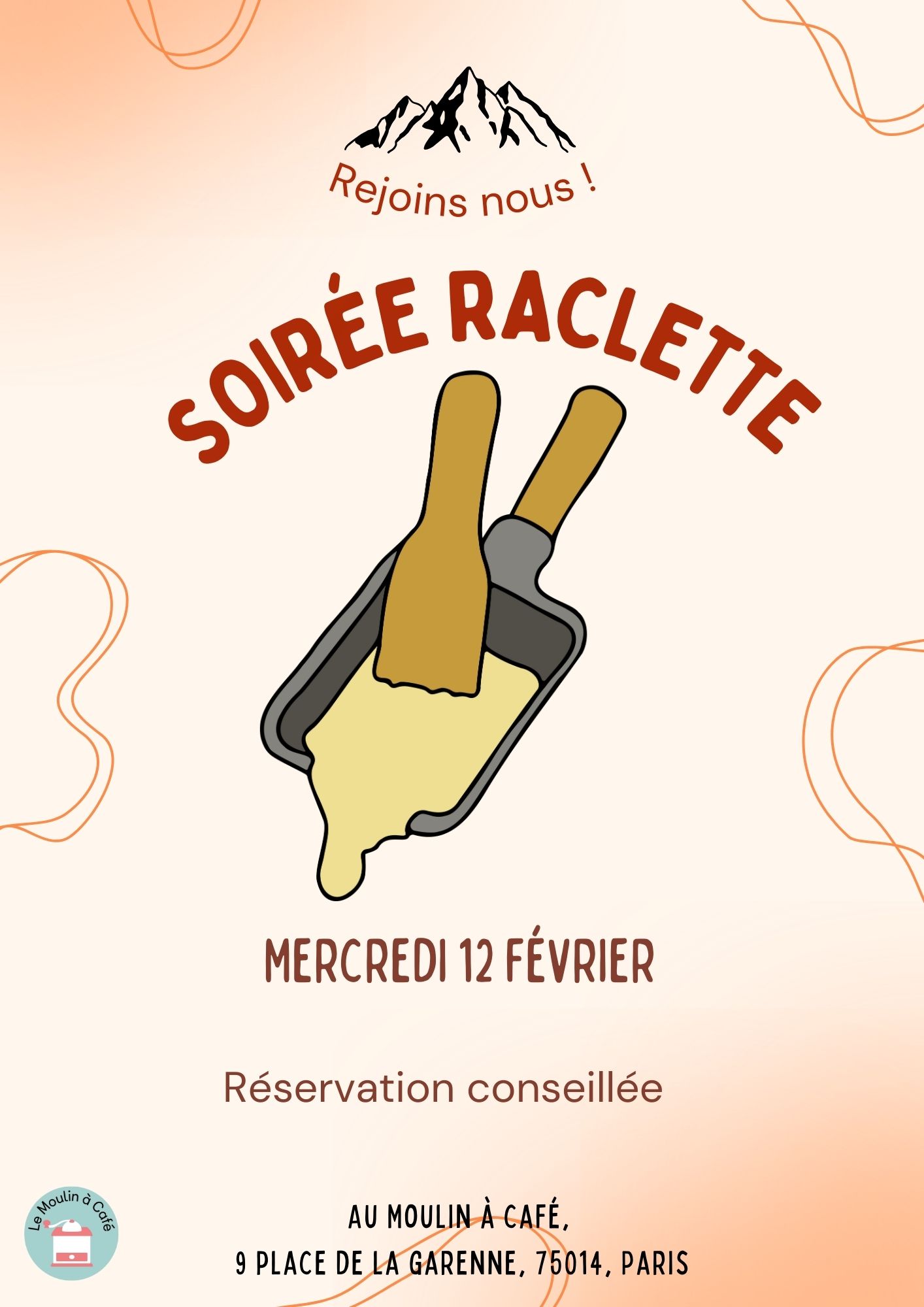 Nouveau : Soirée raclette ! – Bienvenue au Moulin à Café